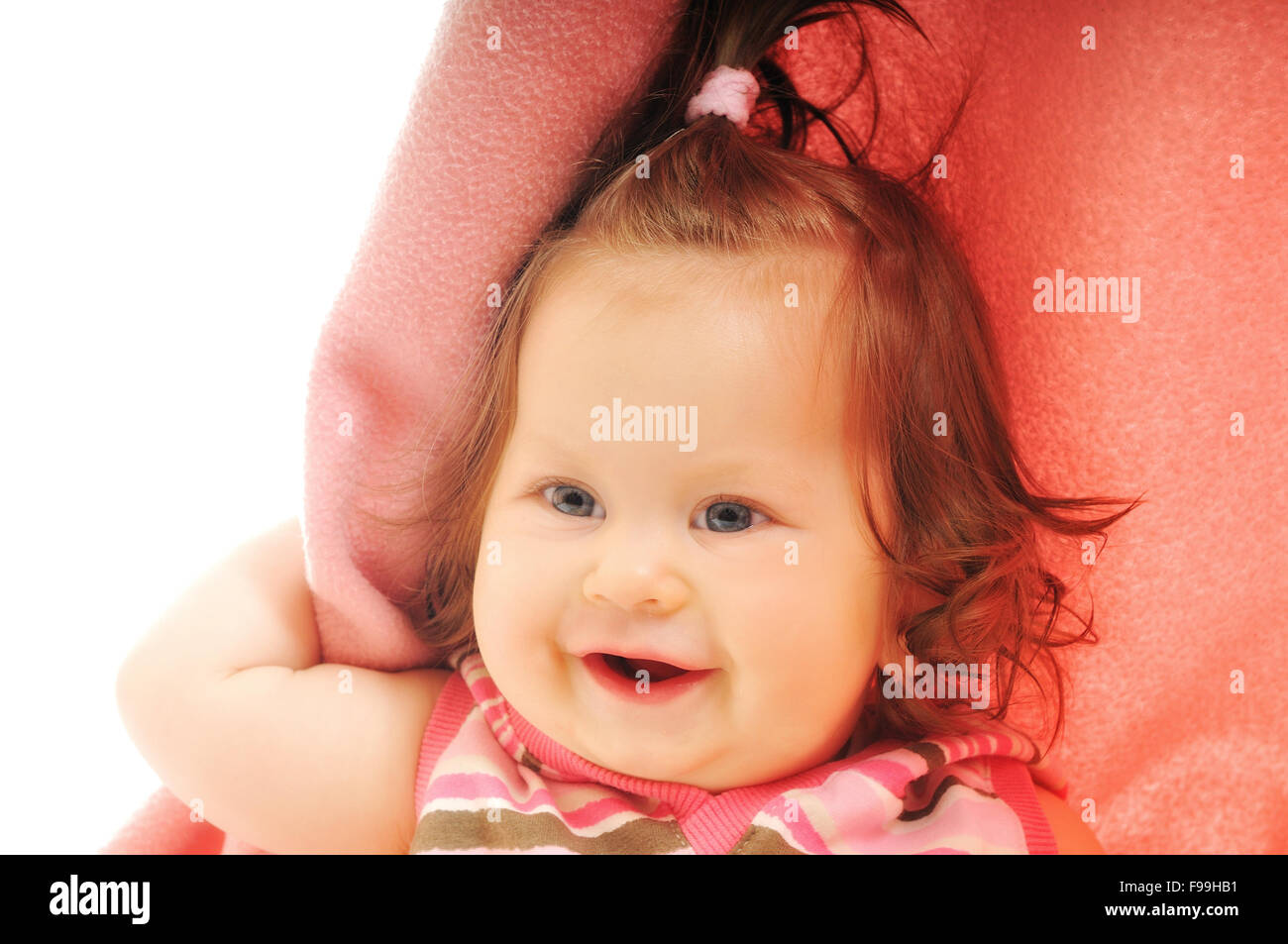 one happy baby child isolated on white background Stock Photo - Alamy