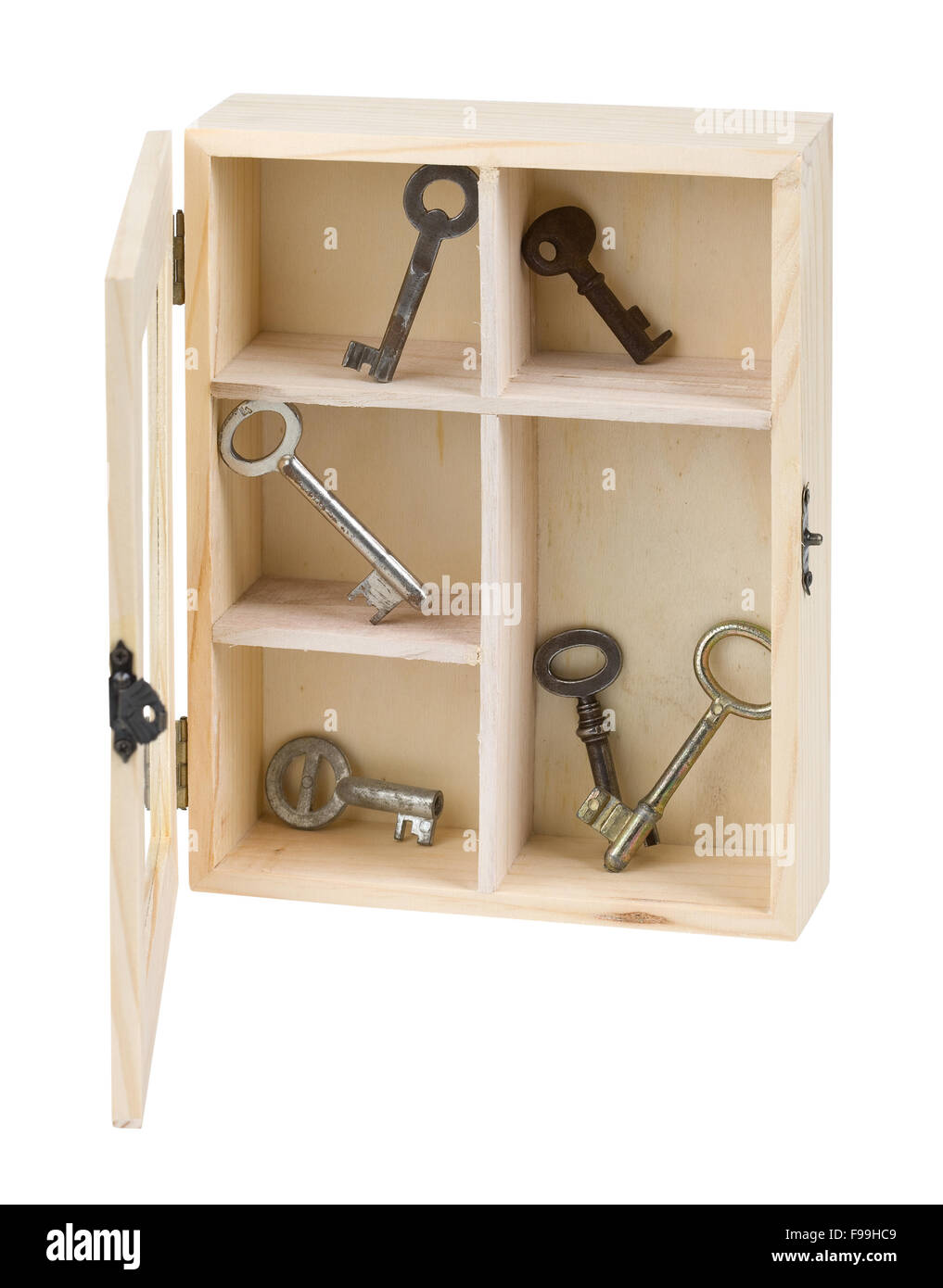 Keys in wooden box Stock Photo - Alamy