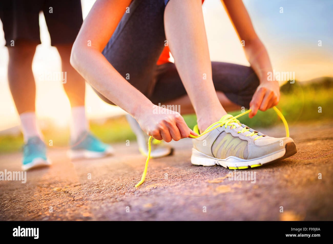 Female feet shoe cross hi-res stock photography and images - Alamy