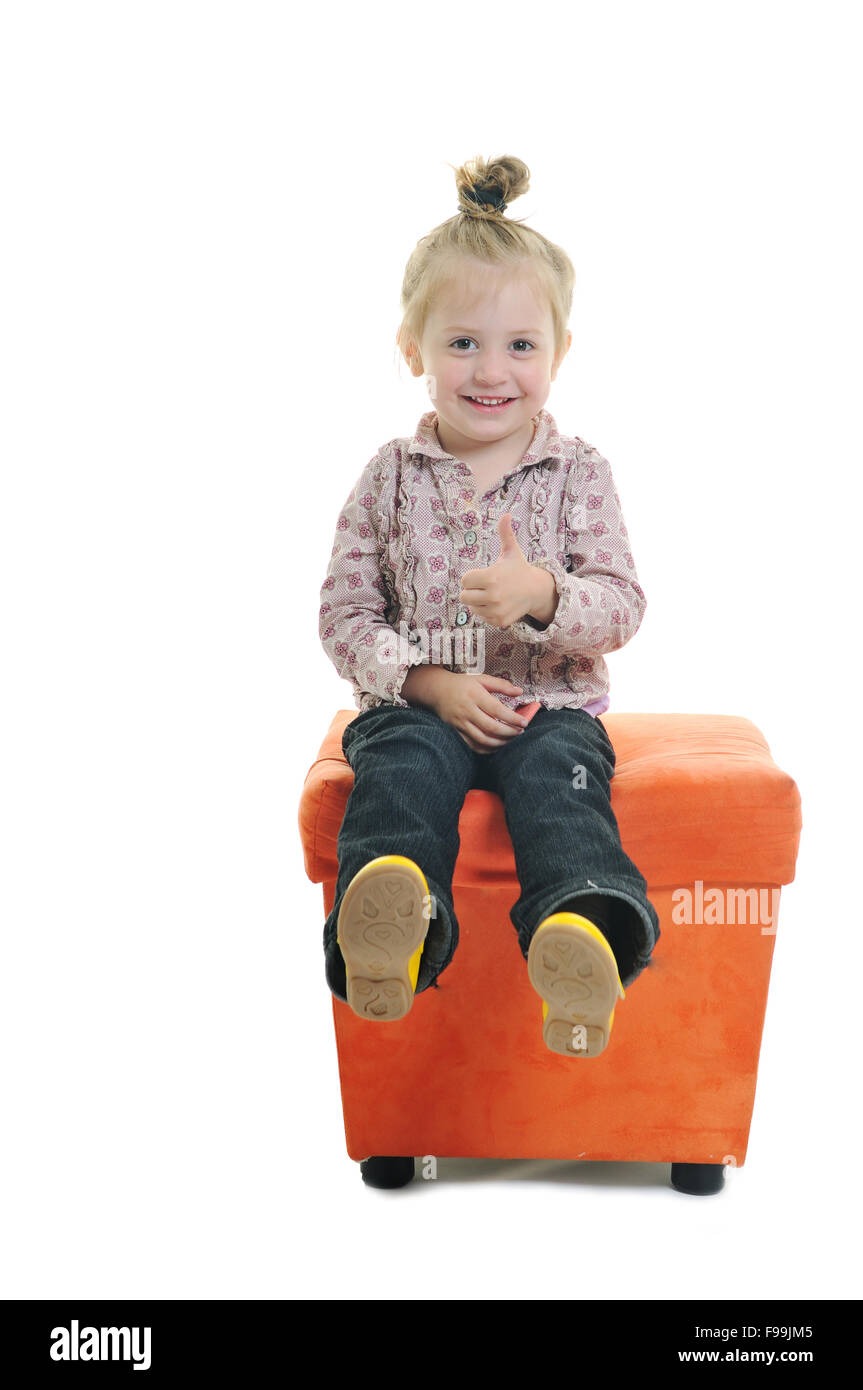 one happy child isolated on white background Stock Photo - Alamy