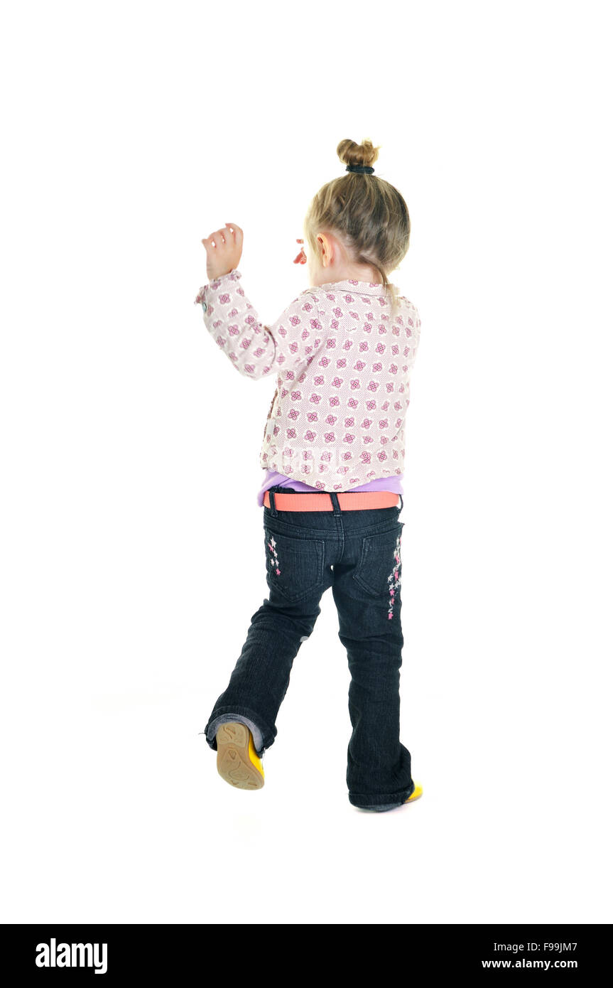 one happy child isolated on white background Stock Photo - Alamy