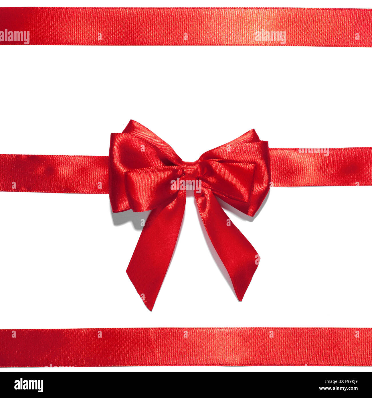 Red ribbons with bow Stock Photo - Alamy