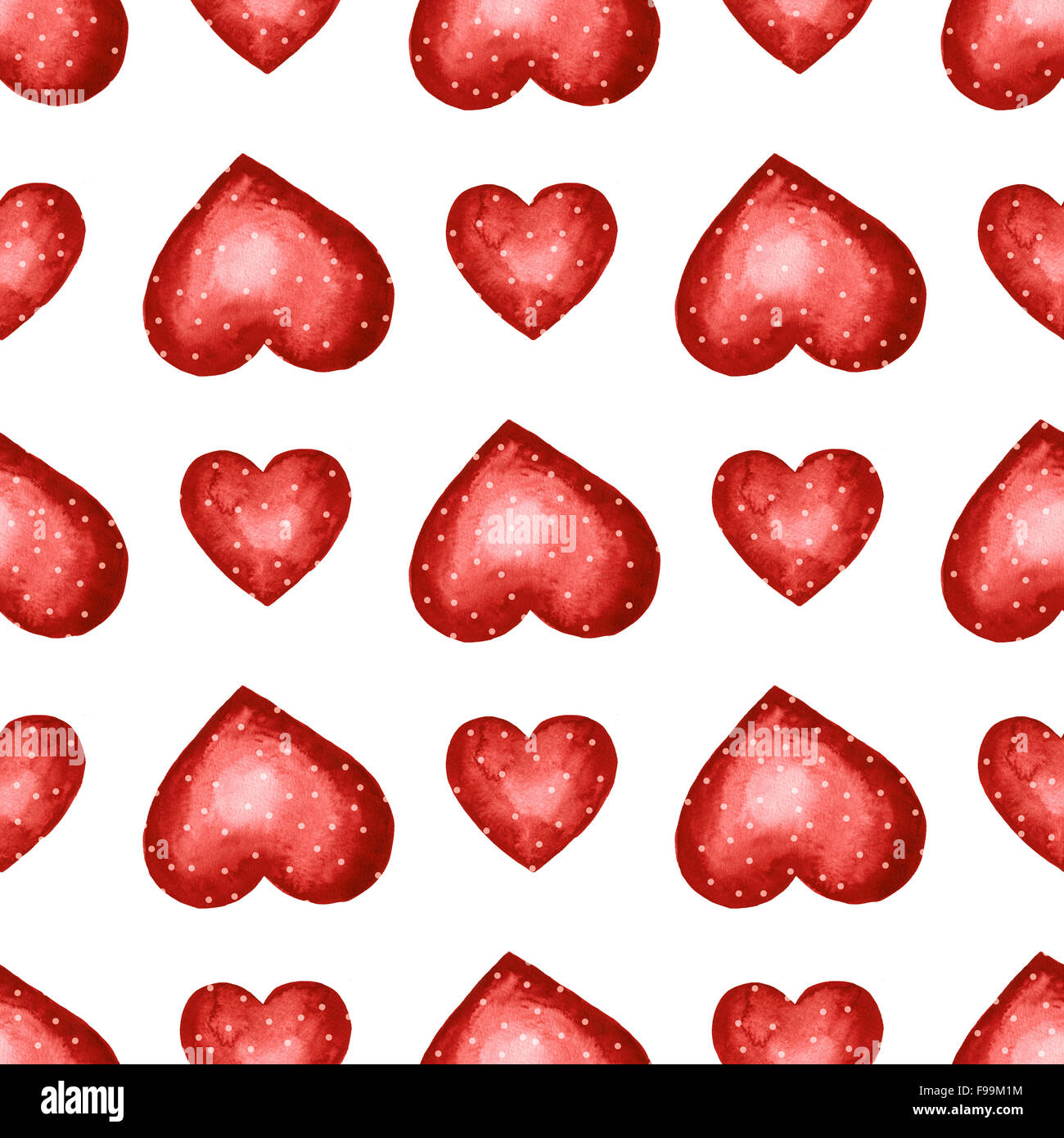 Cute watercolor background Red hearts Stock Photo - Alamy
