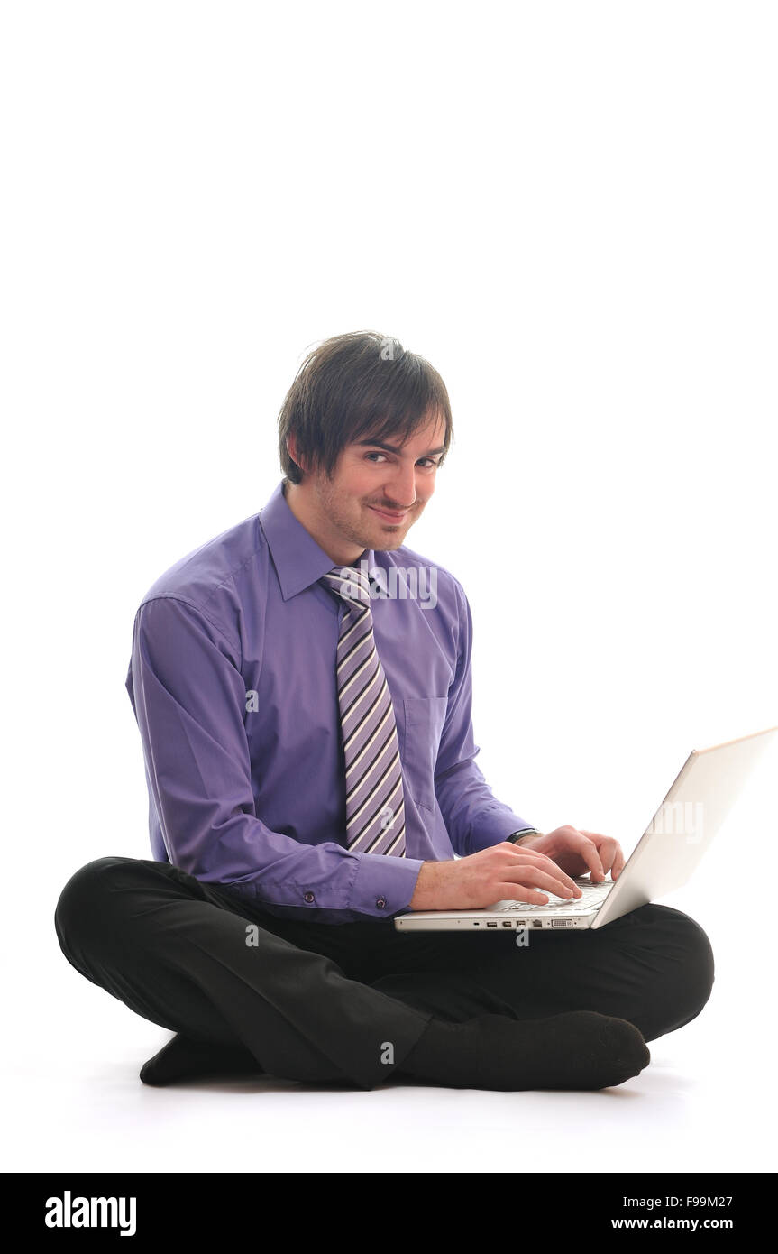 Man thinking laptop in Cut Out Stock Images & Pictures - Alamy
