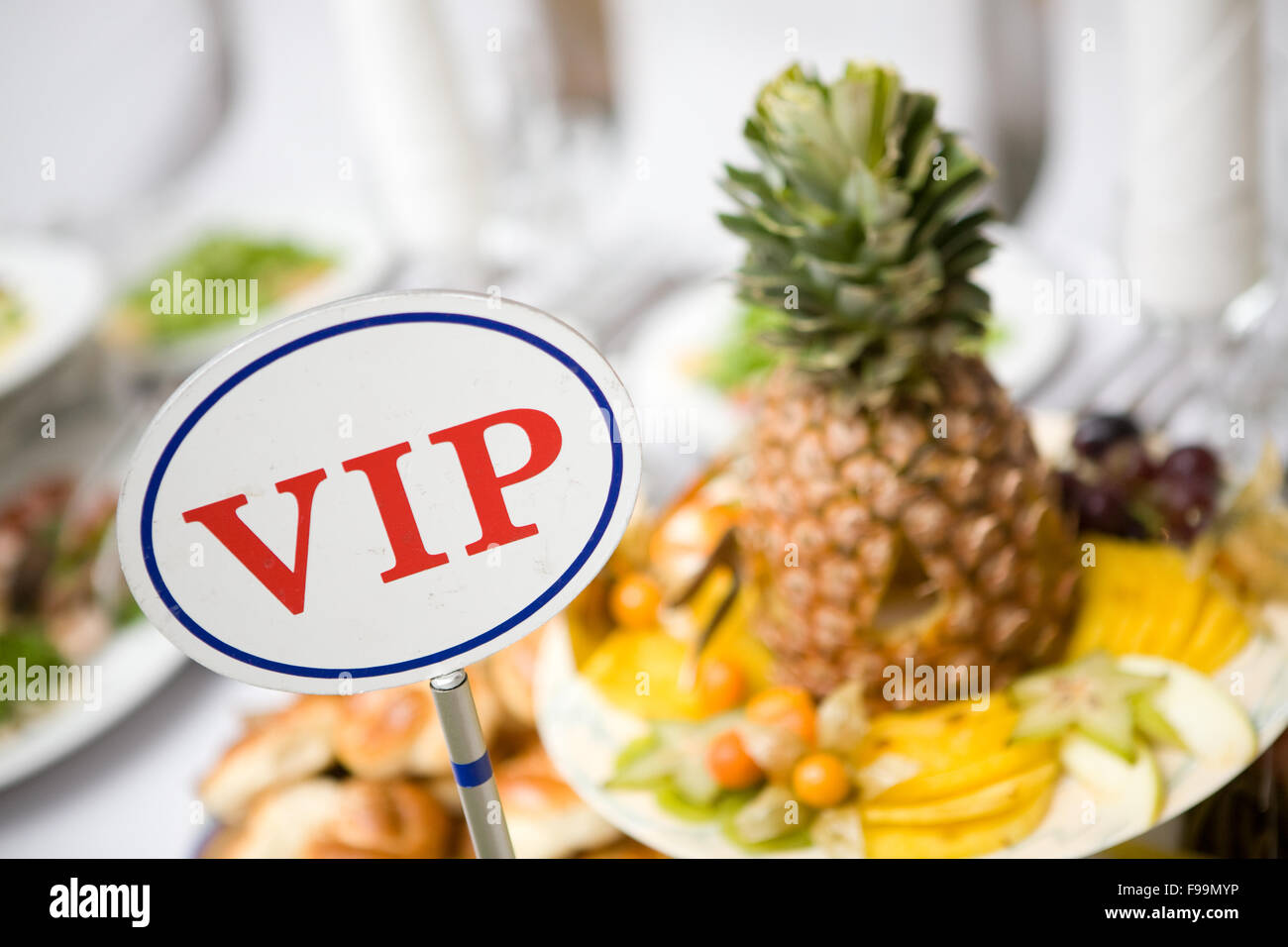 VIP place at the table Stock Photo - Alamy