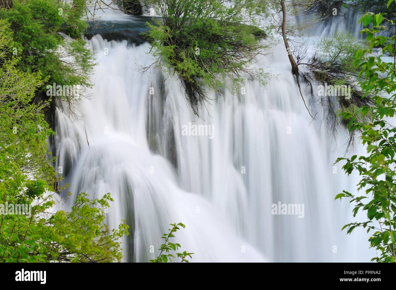 beautiful nature scene with river and waterfall at spring seasson Stock ...