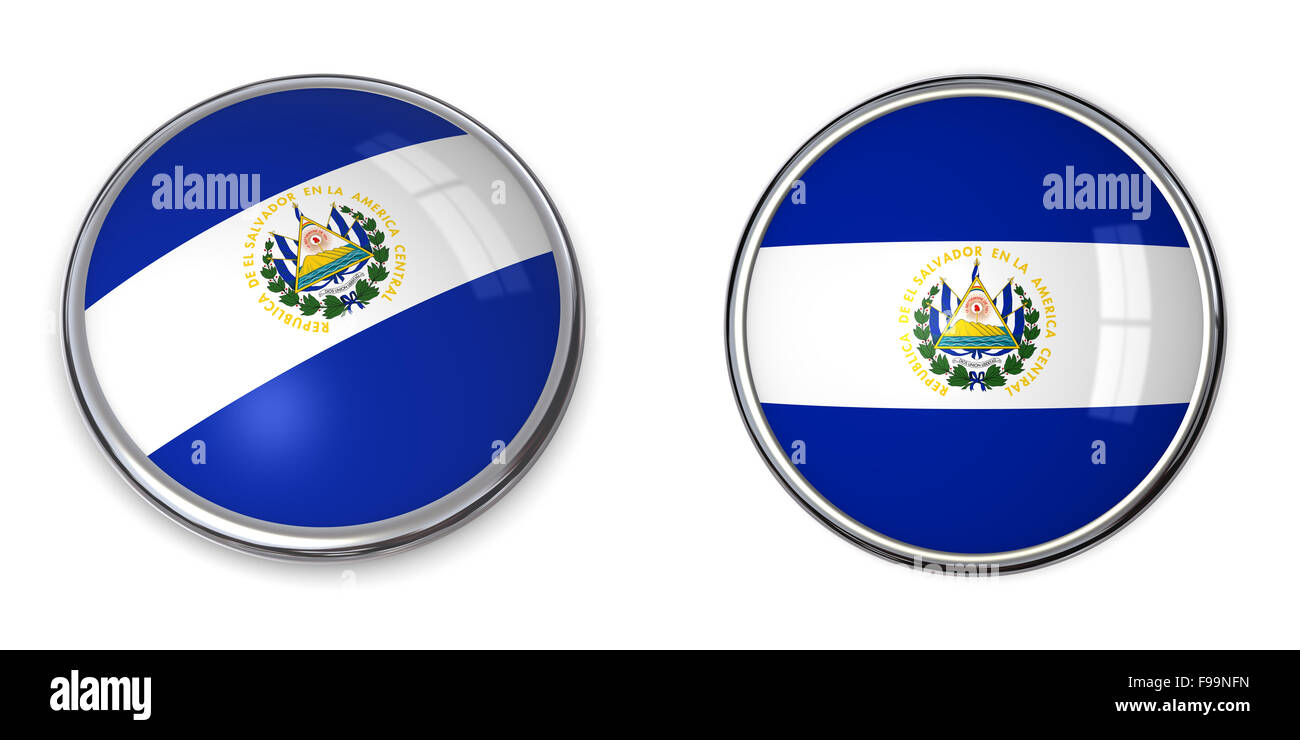 Banner Button El Salvador Stock Photo - Alamy