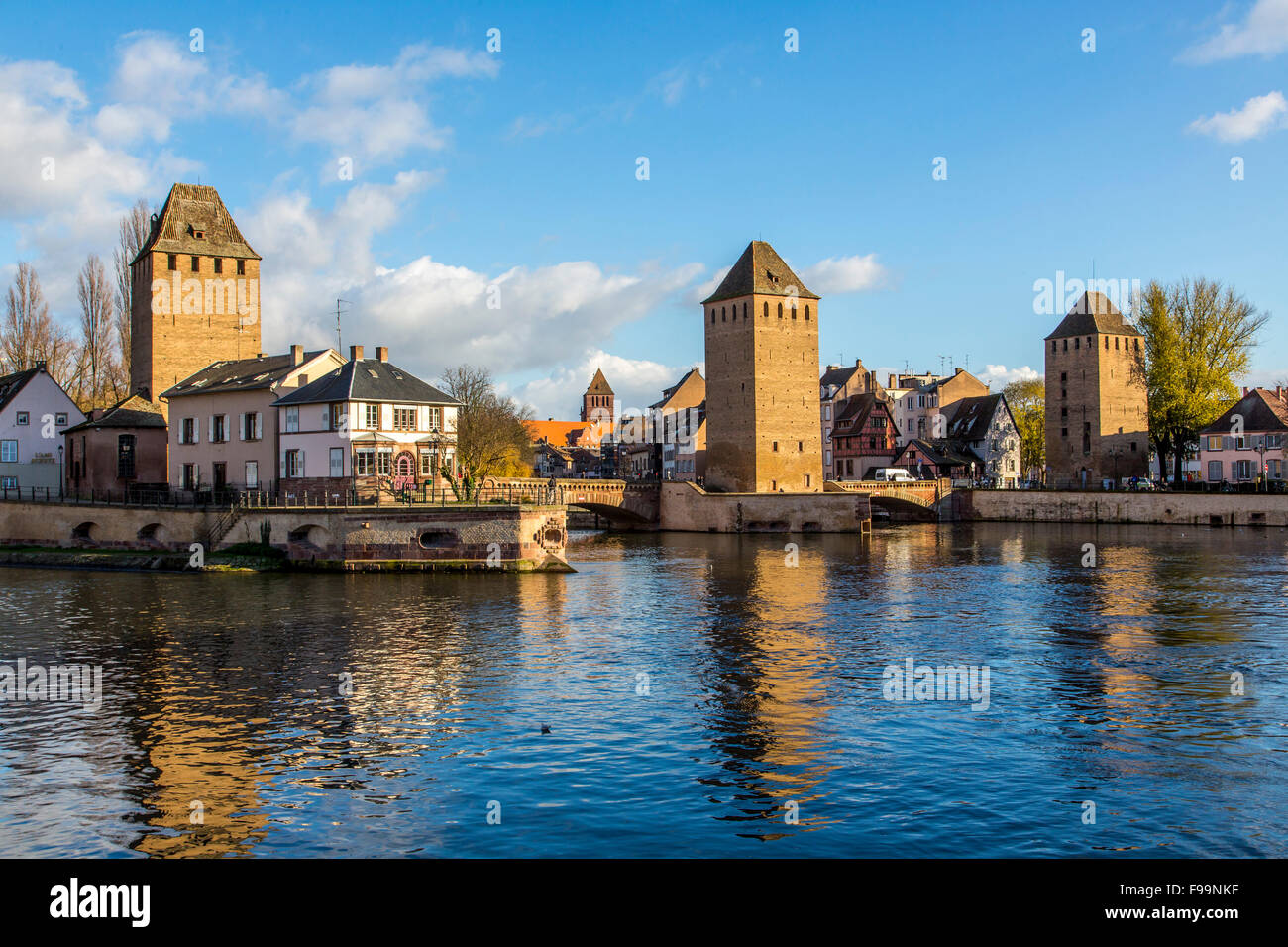 View of the three towers of the Covered Bridges (Ponts couverts), part ...