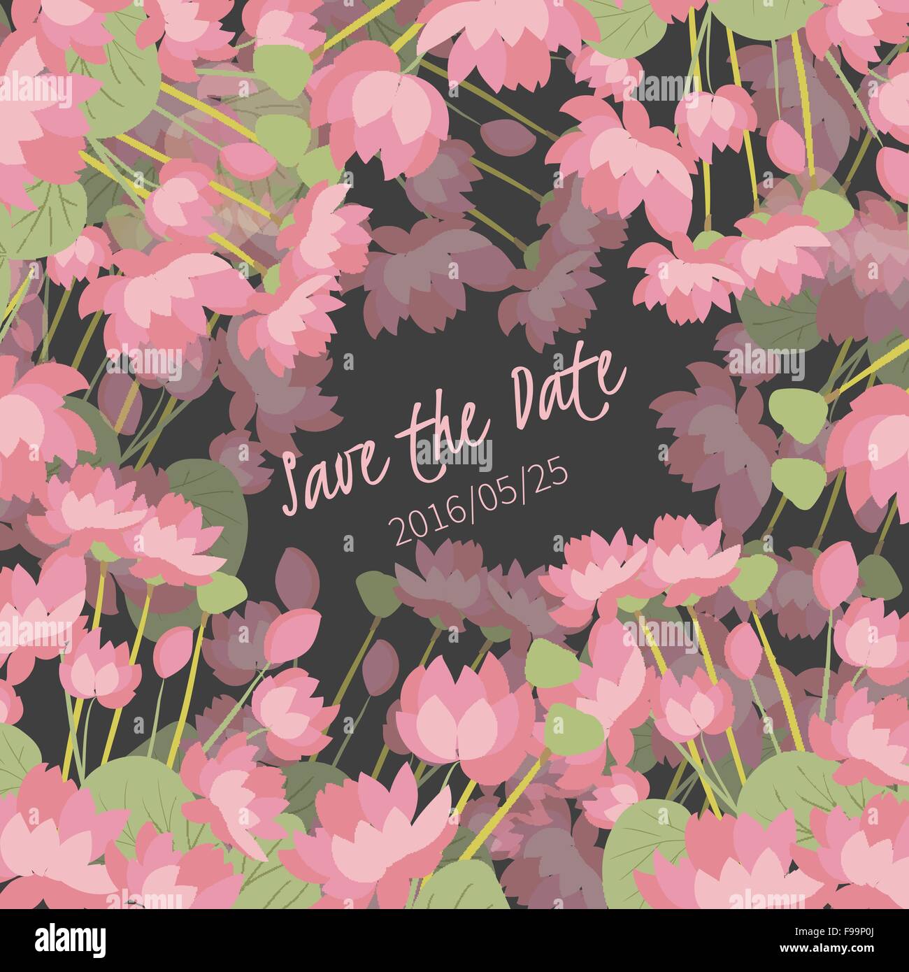 Floral lotus retro vintage background, vector illustration Stock Vector ...