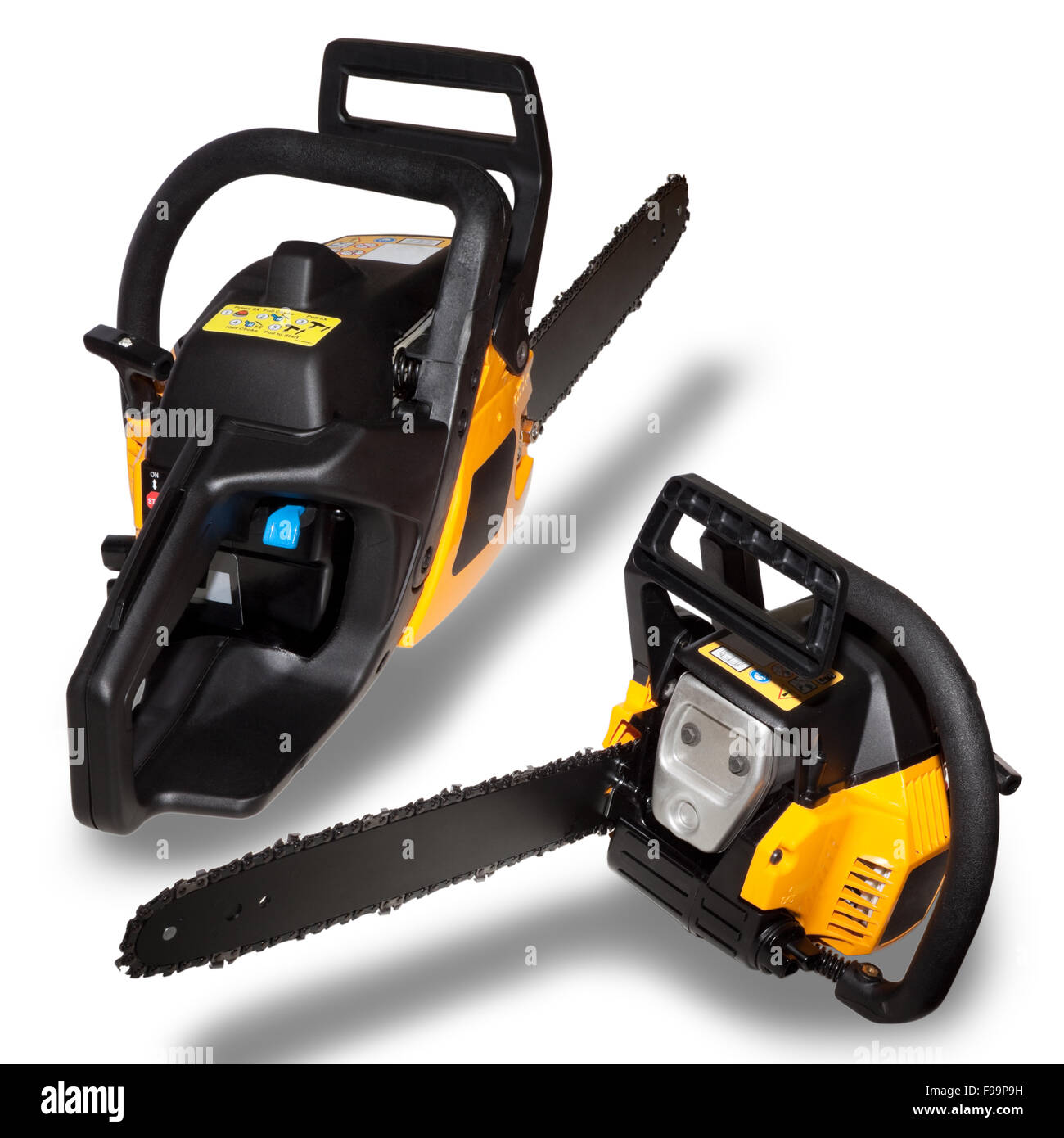 Two Chainsaw isolated Stock Photo - Alamy