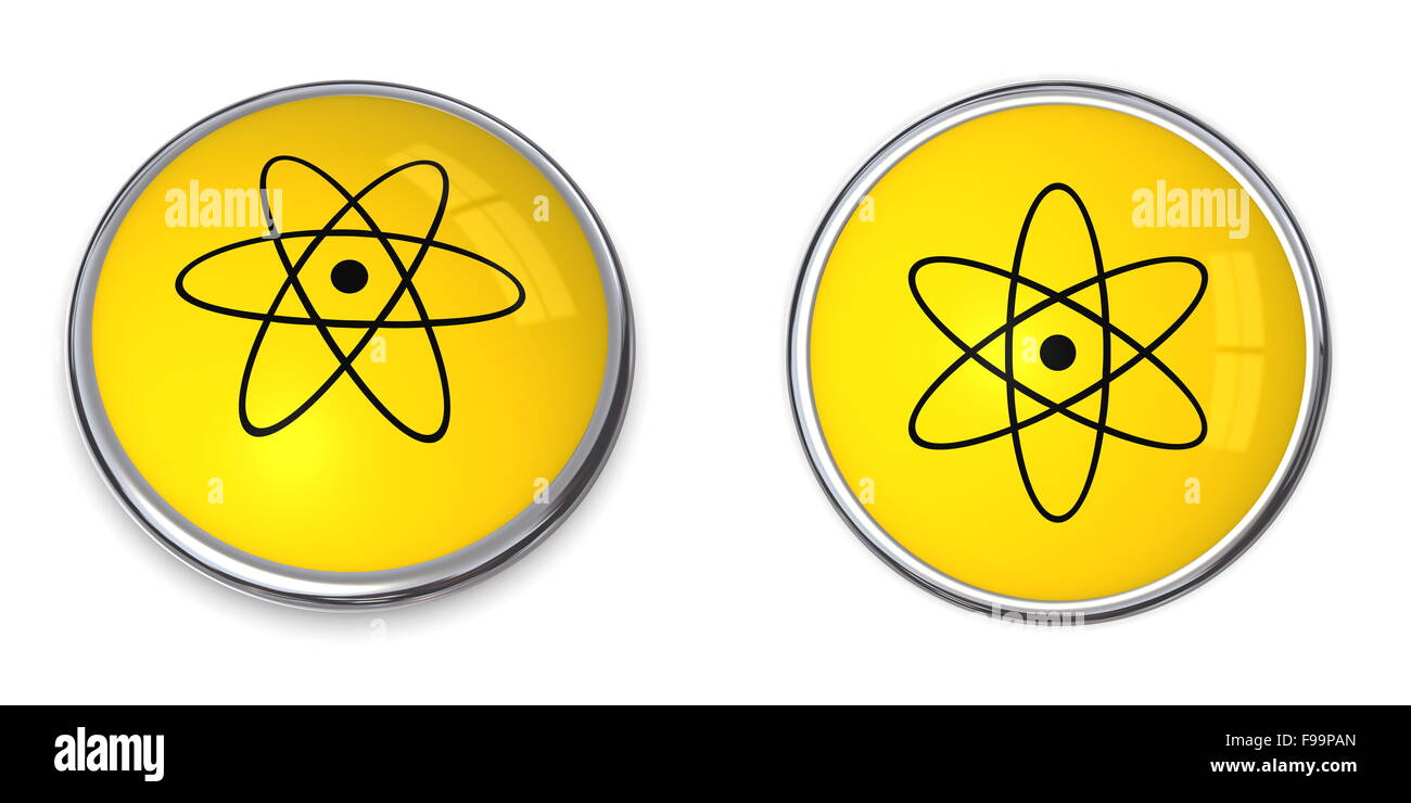 Button Atomic/Nuclear Symbol Stock Photo - Alamy