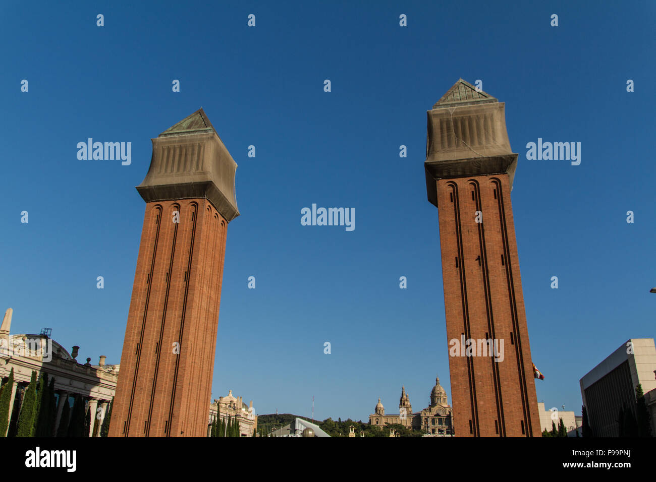BARCELONA - JUN 25: Venetian Towers - they are 47 m (154 ft) tall and ...