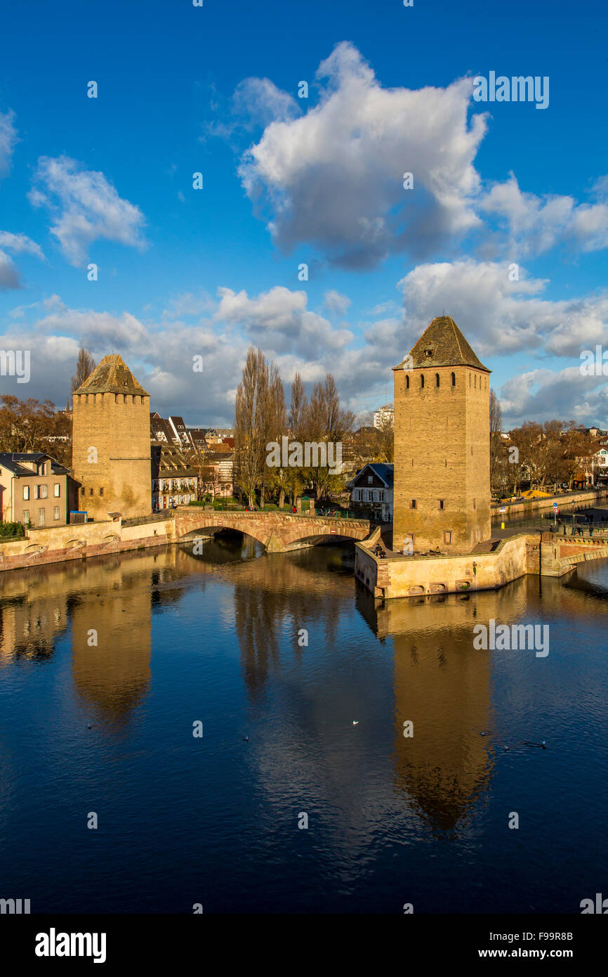 View of the three towers of the Covered Bridges (Ponts couverts), part ...