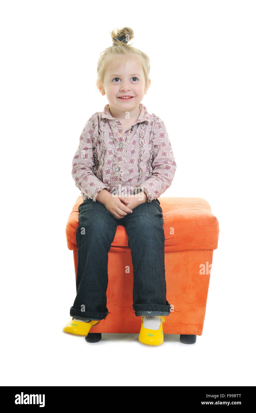 one happy child isolated on white background Stock Photo - Alamy