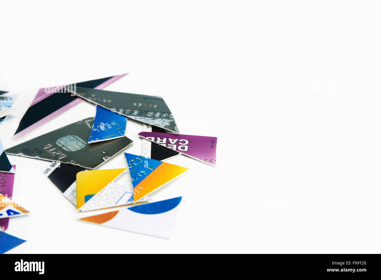 Selection of Credit Cards cut into little pieces Stock Photo - Alamy