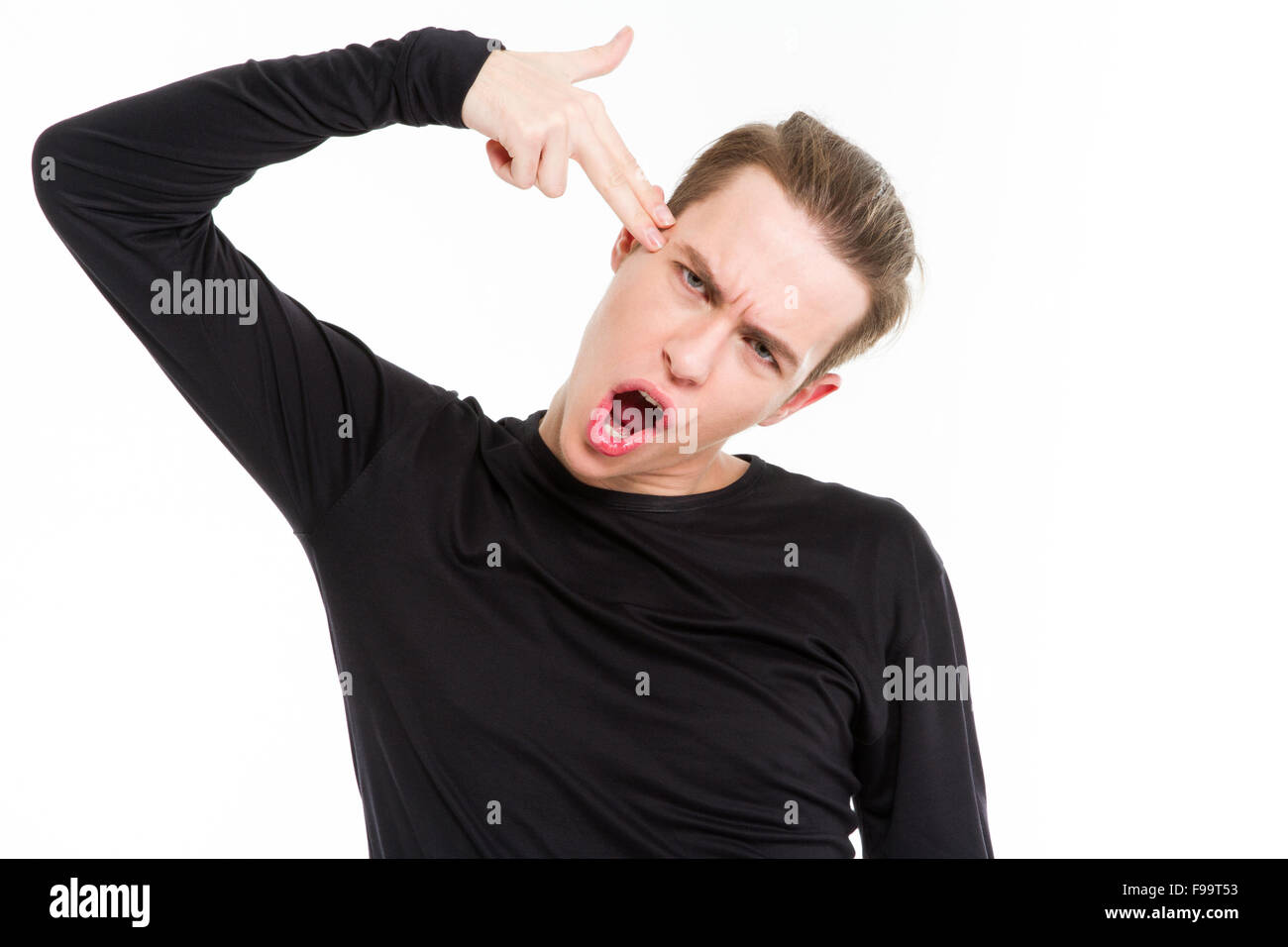 Man smile gun to head hi-res stock photography and images - Alamy