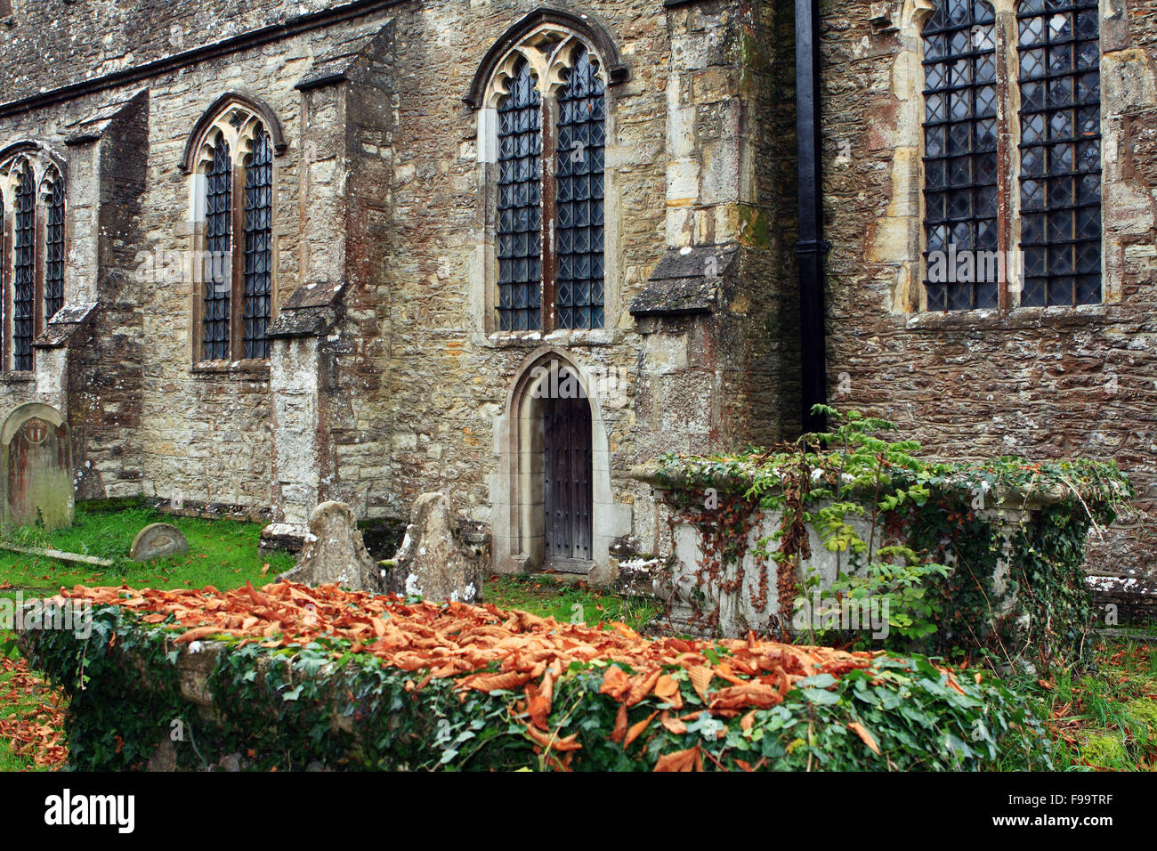 Part of the exterior of the parish church of St. Peter and St. Paul in ...