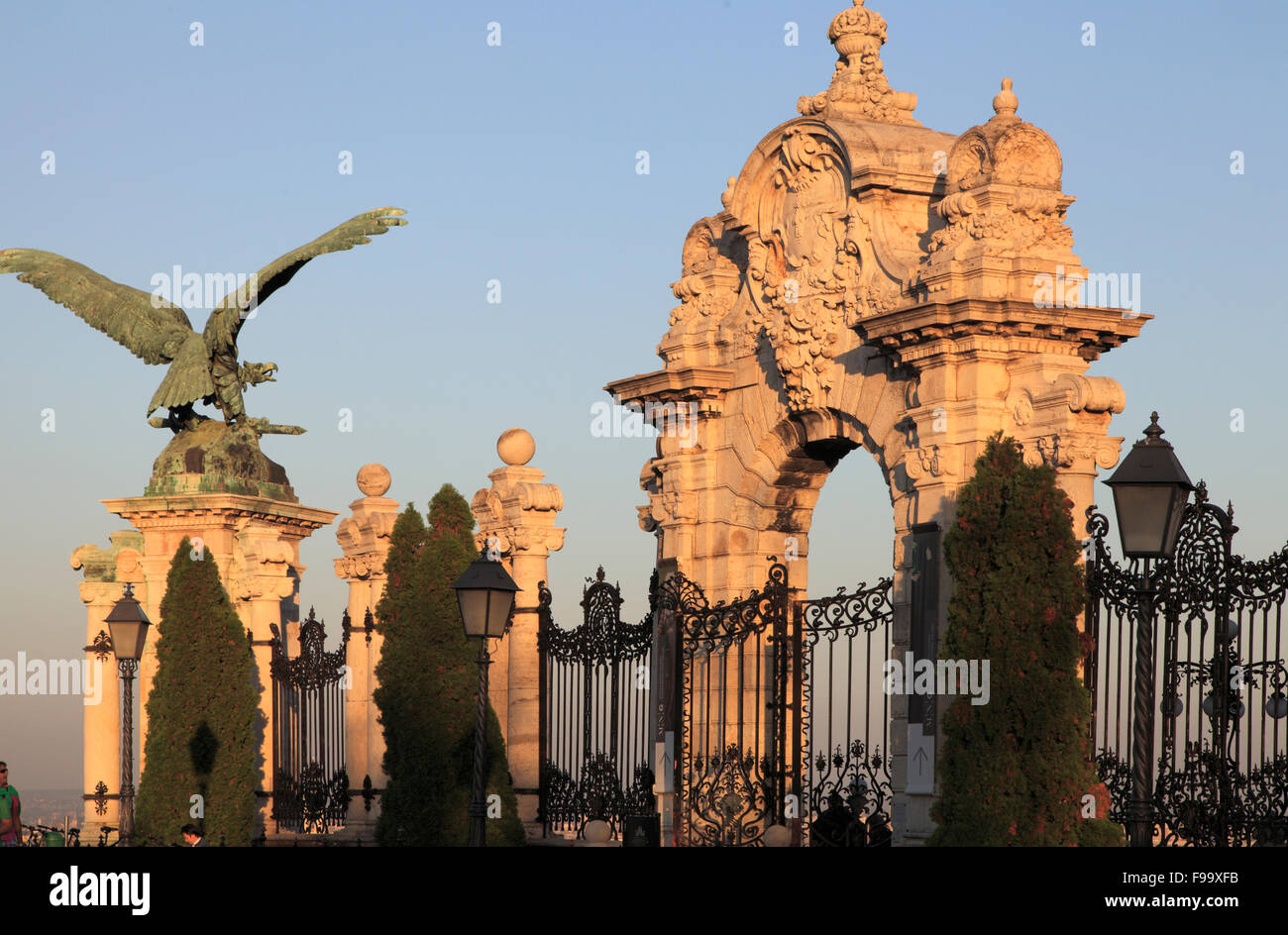 Hungary, Budapest, Royal Palace, gate Stock Photo - Alamy