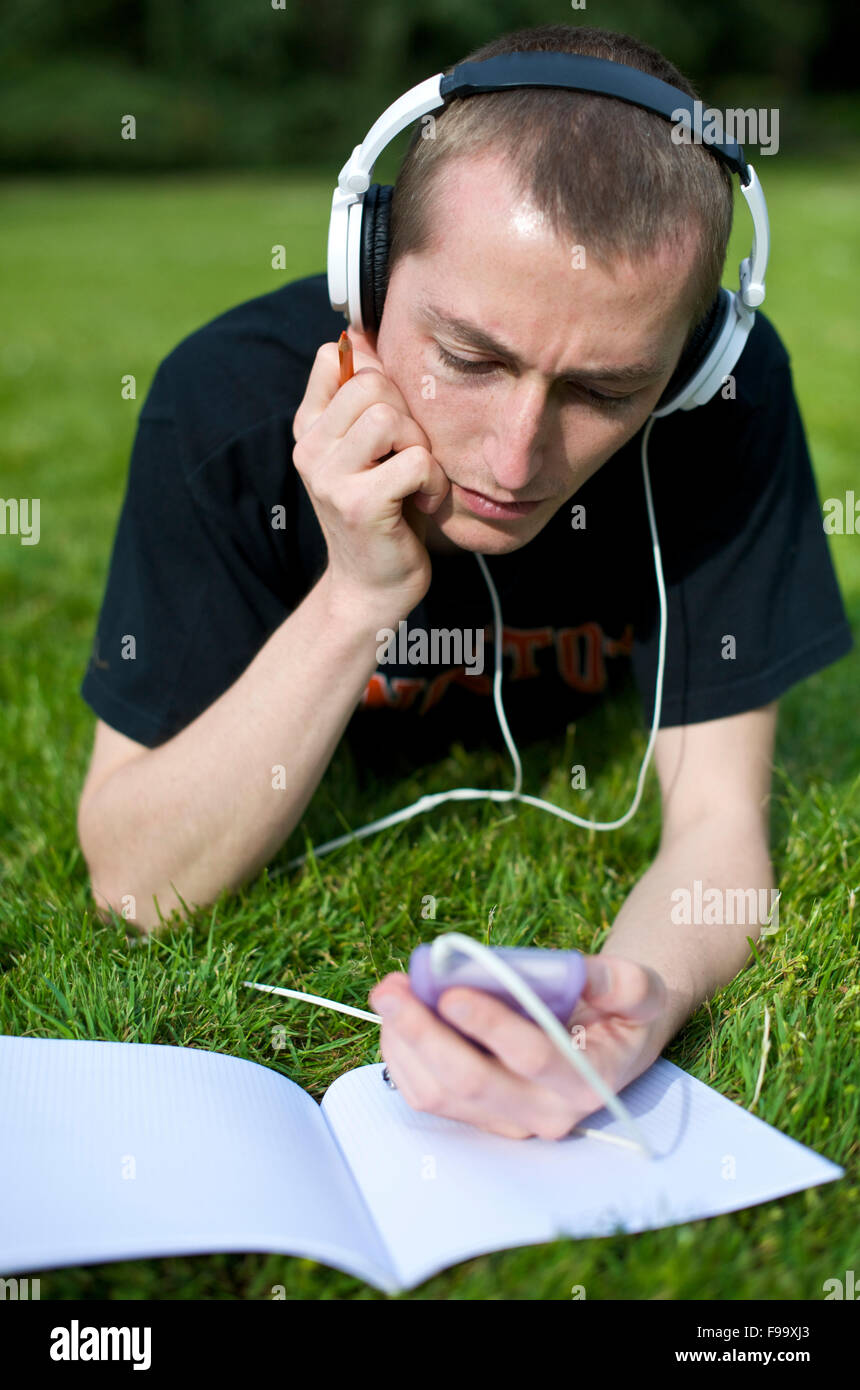 Listen do the music Stock Photo - Alamy