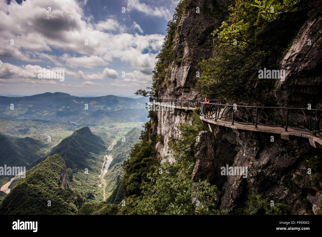 Walkway along a cliffside Stock Photo - Alamy