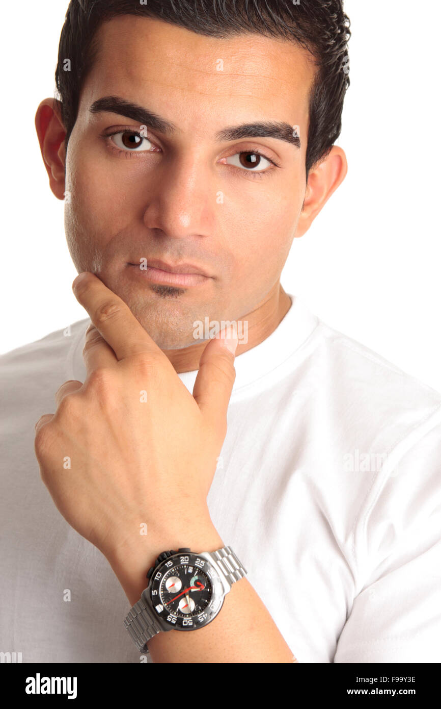 Thinking man chronograph watch Stock Photo - Alamy