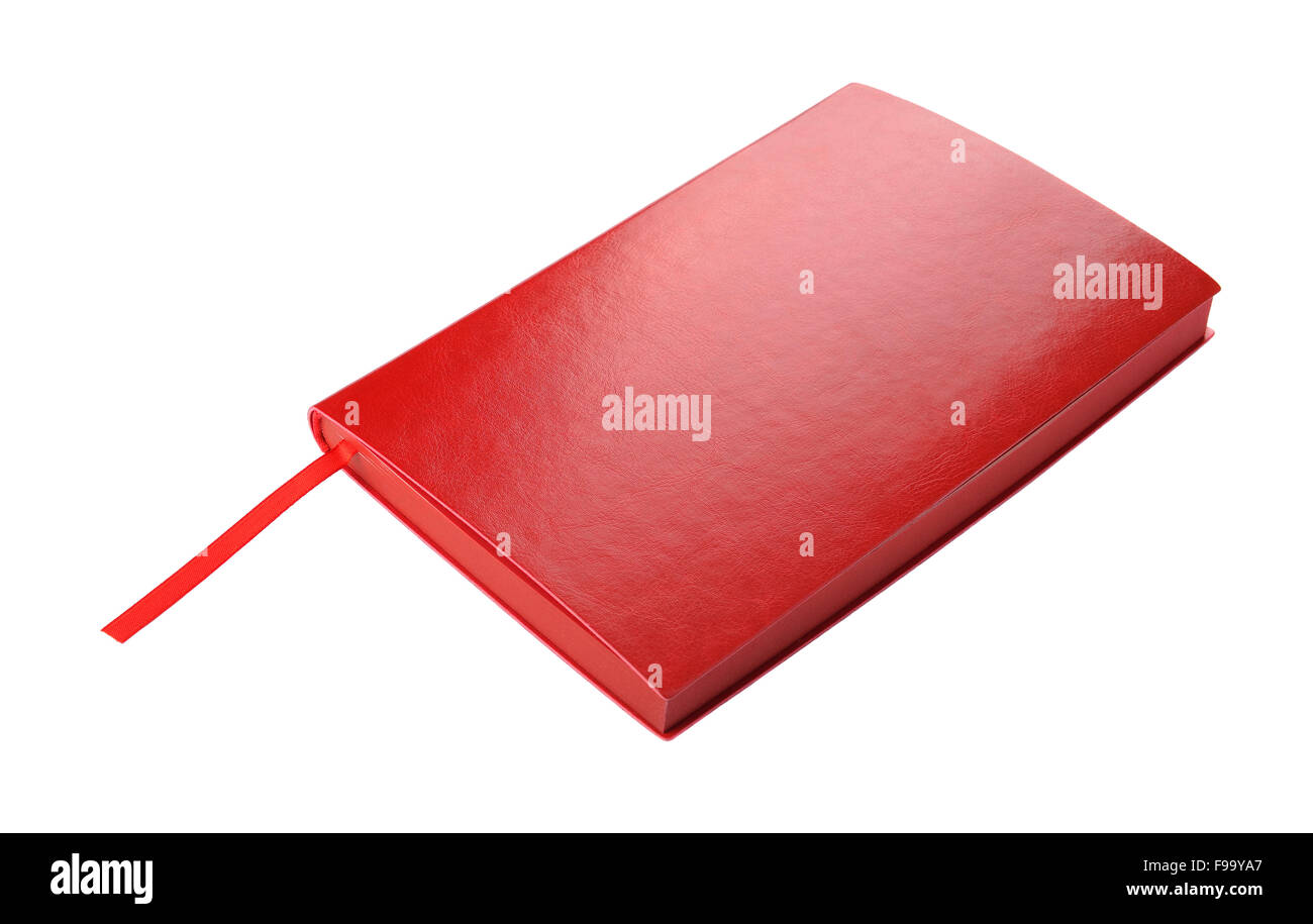 Red diary on a white background Stock Photo - Alamy