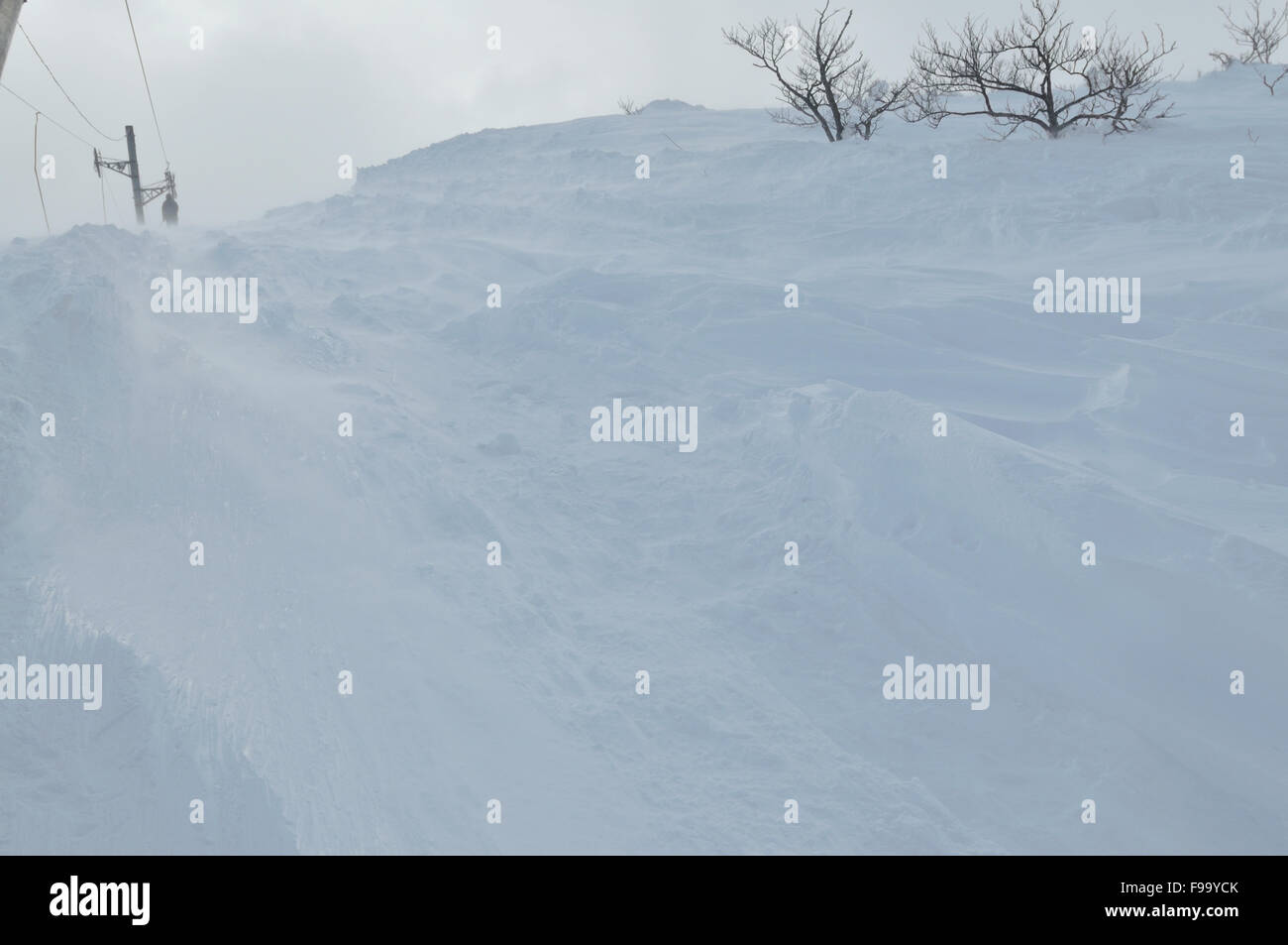 beautiful winter season landscape with ice snow and hard winds Stock ...