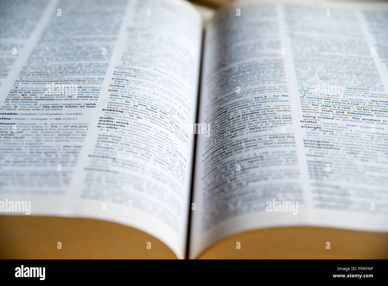 English spanish dictionary page hi-res stock photography and images - Alamy