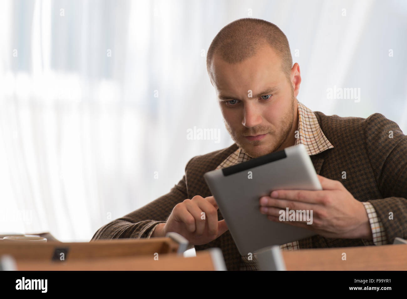 Closeup portrait young adult using hi-res stock photography and images ...