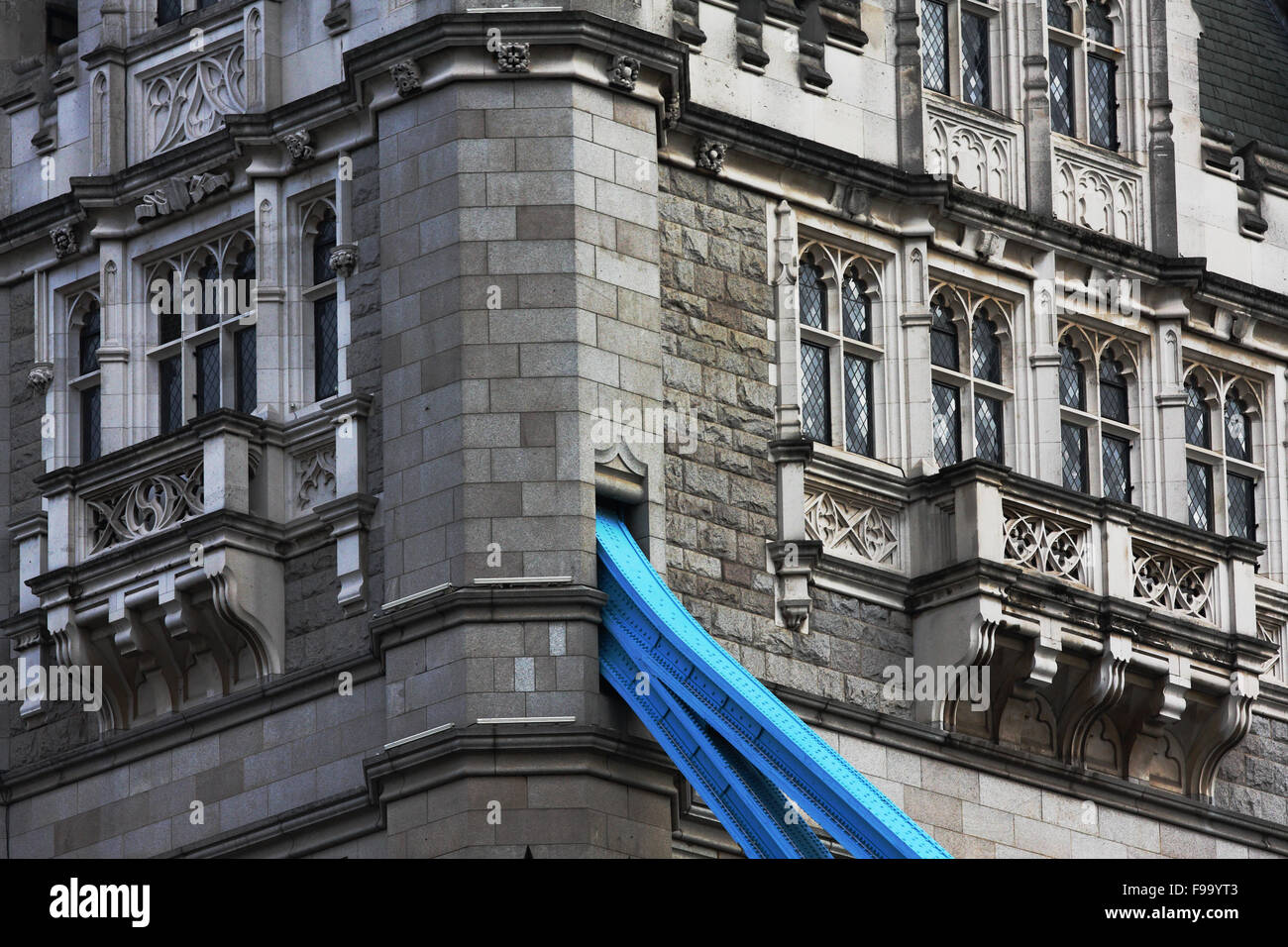 Part of one tower structure making up Tower Bridge in London, England ...
