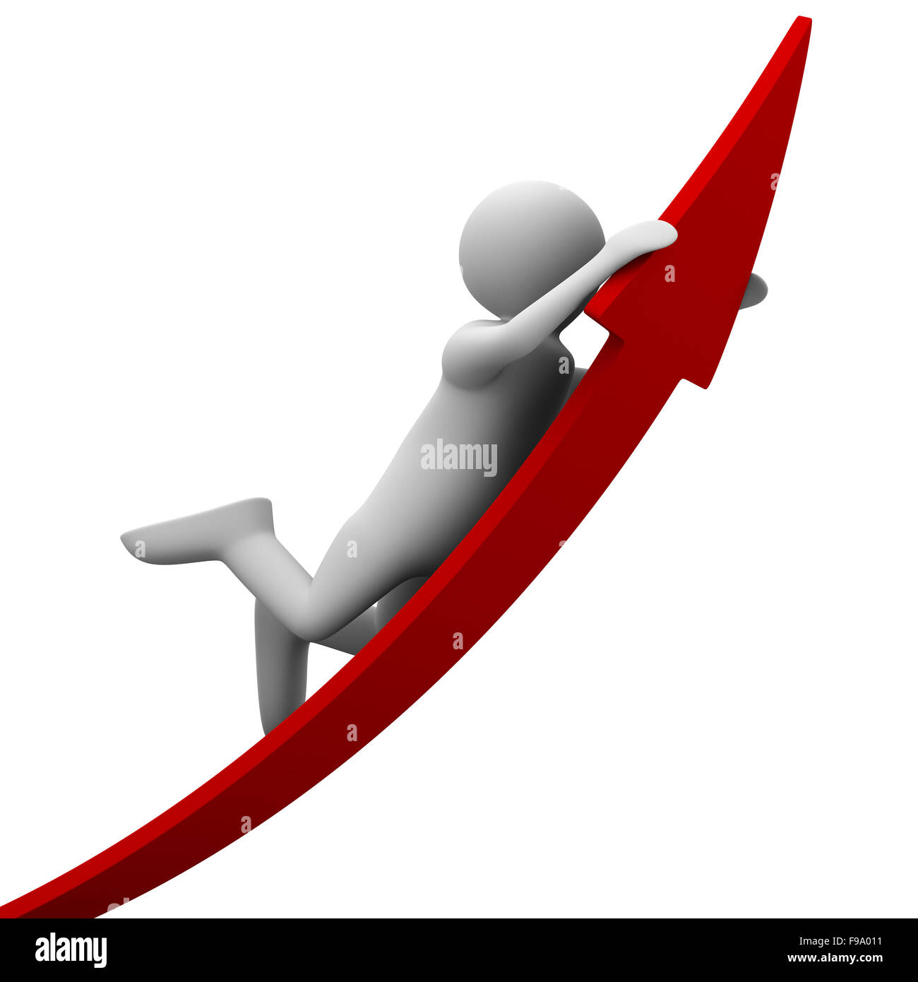 man on red arrow. Isolated 3D image Stock Photo - Alamy