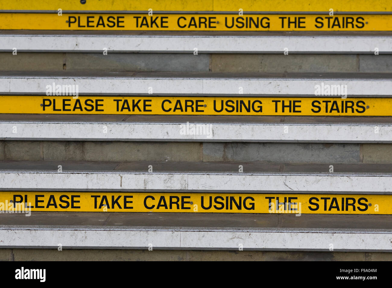 Please take care using the Stairs yellow information signs on steps ...