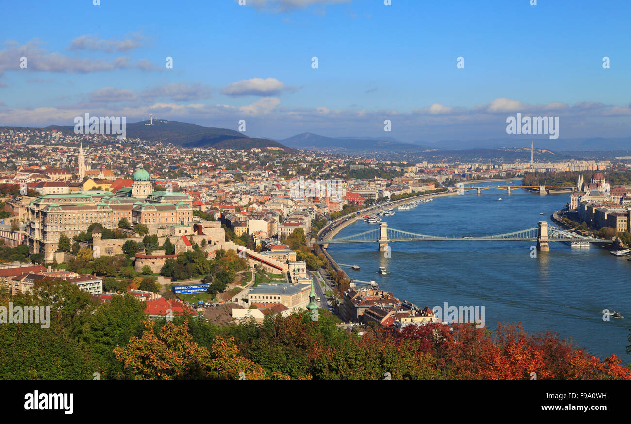 Hungary, Budapest, skyline, Danube River, aerial view Stock Photo - Alamy