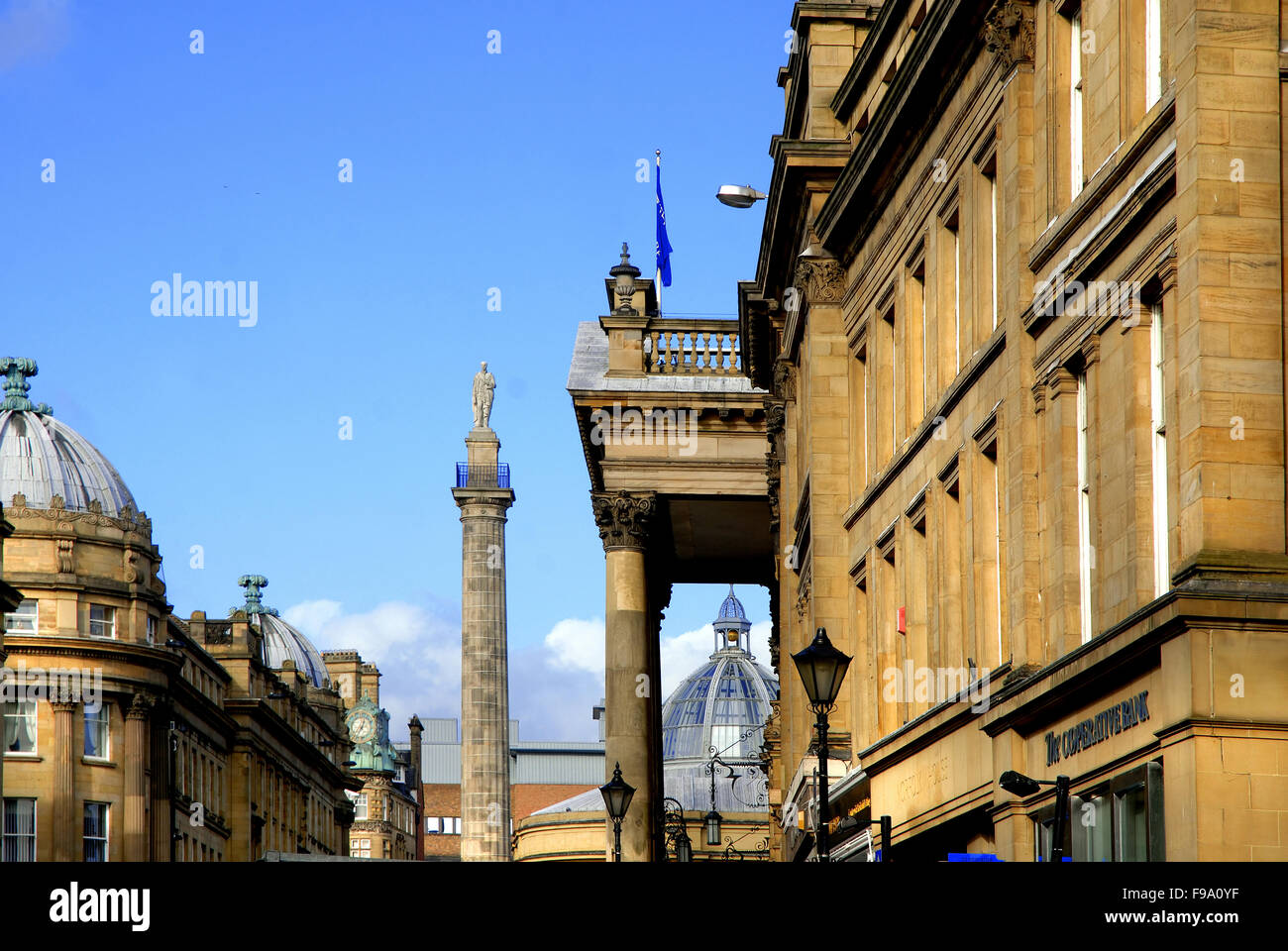 Theatre Royal and Grey's monument, Newcastle upon Tyne Stock Photo - Alamy