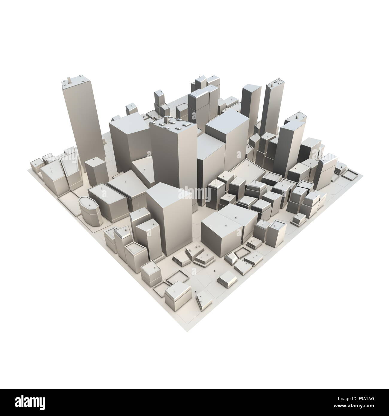 Cityscape Model 3D - No Shadow Stock Photo - Alamy