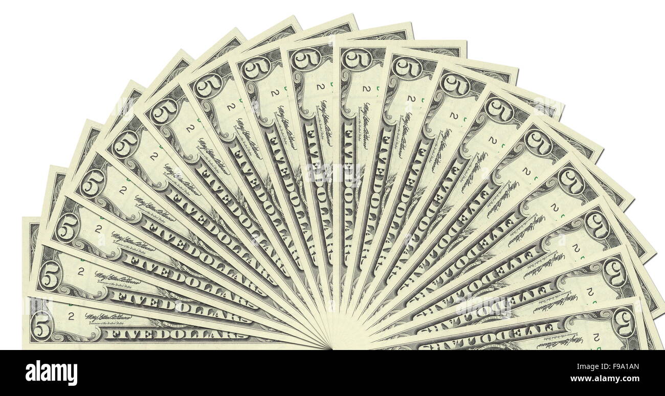 5 Dollar Notes Half Circle Template Stock Photo - Alamy