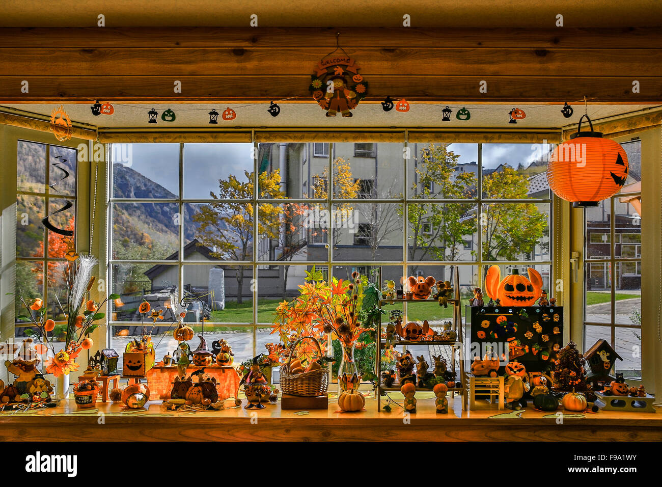 Halloween window display Stock Photo - Alamy