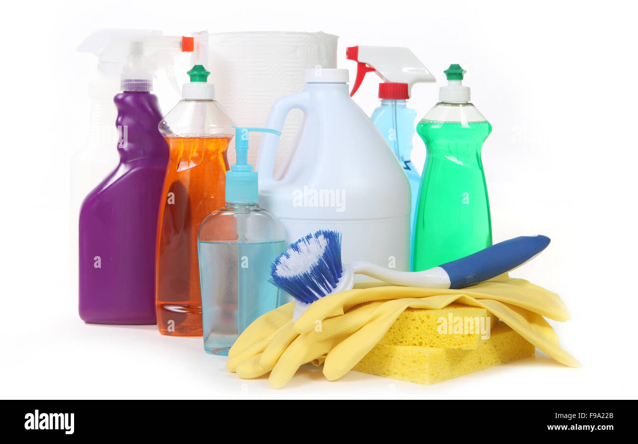 Various Household Cleaning Products Stock Photo - Alamy