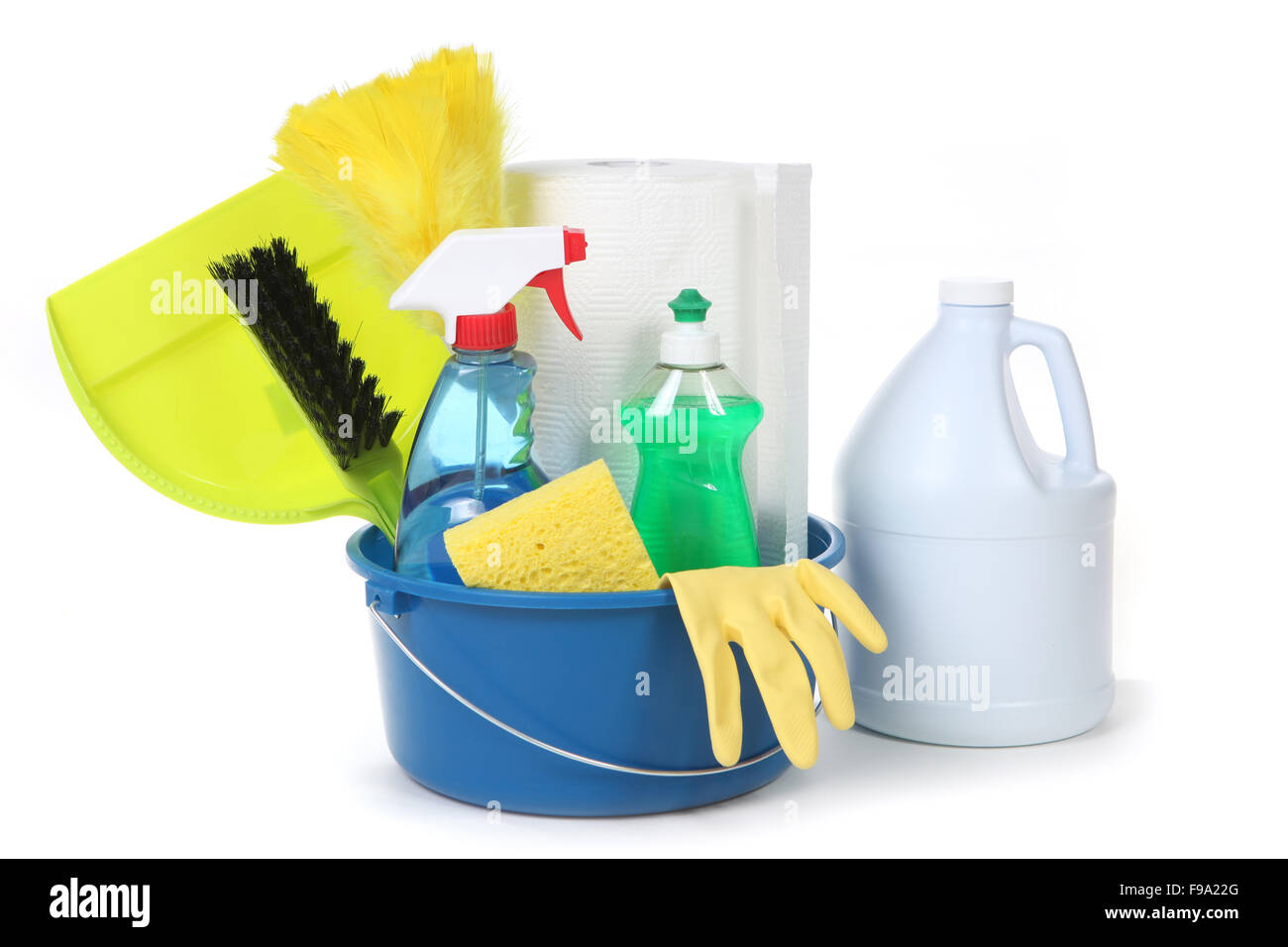 Container cleaning supplies gloves Cut Out Stock Images & Pictures - Alamy