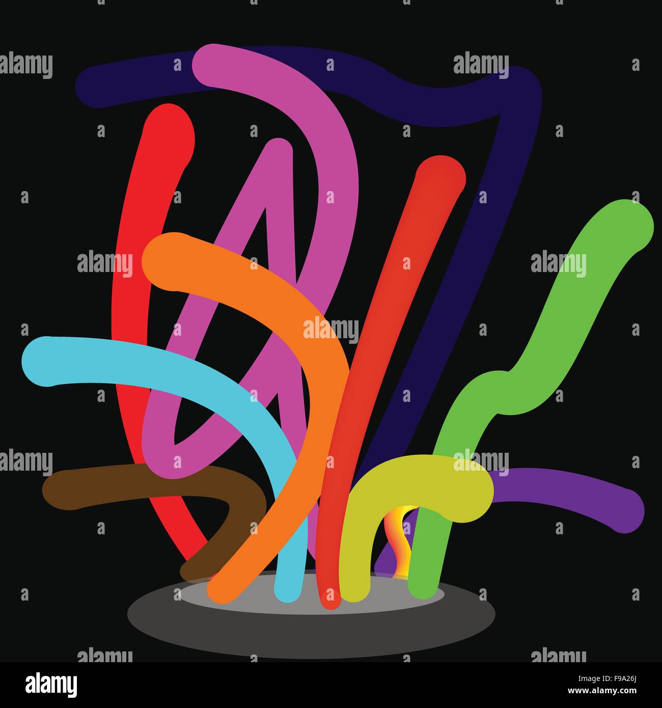 Colorful line movement with black background Stock Vector Image & Art ...