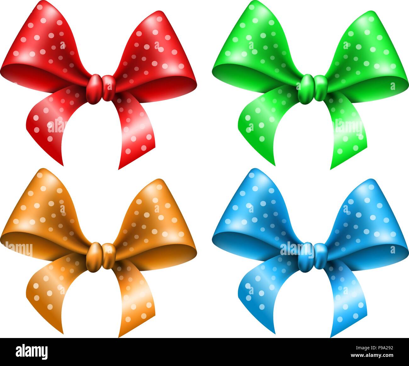 Blue bow white polka Stock Vector Images - Alamy