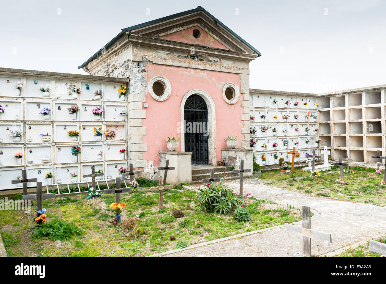 The grave yard above the town of Manarola, Liguria,La Spezia, Cinque ...