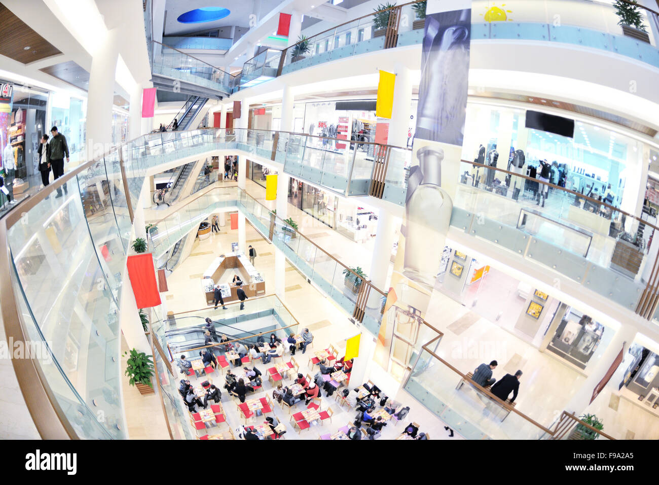 Interior of a modern shopping mall center Stock Photo - Alamy