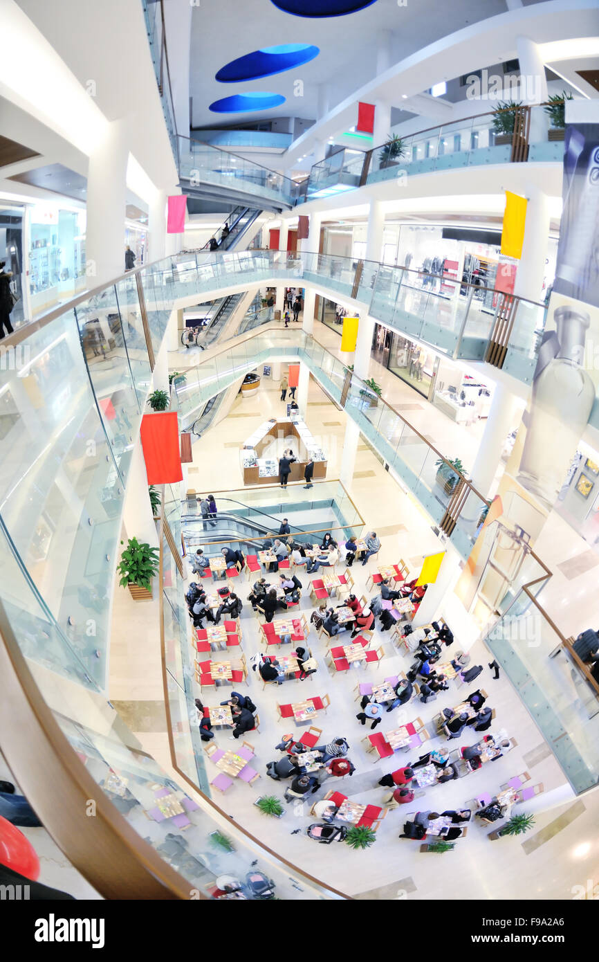 Interior of a modern shopping mall center Stock Photo - Alamy