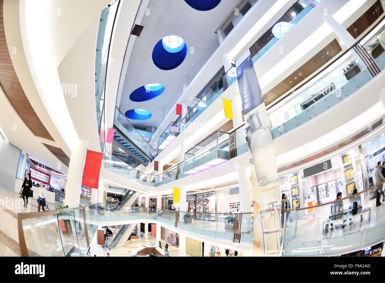 Interior of a modern shopping mall center Stock Photo - Alamy