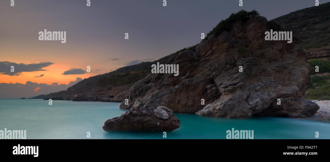 Panoramic Greek seascape Stock Photo - Alamy