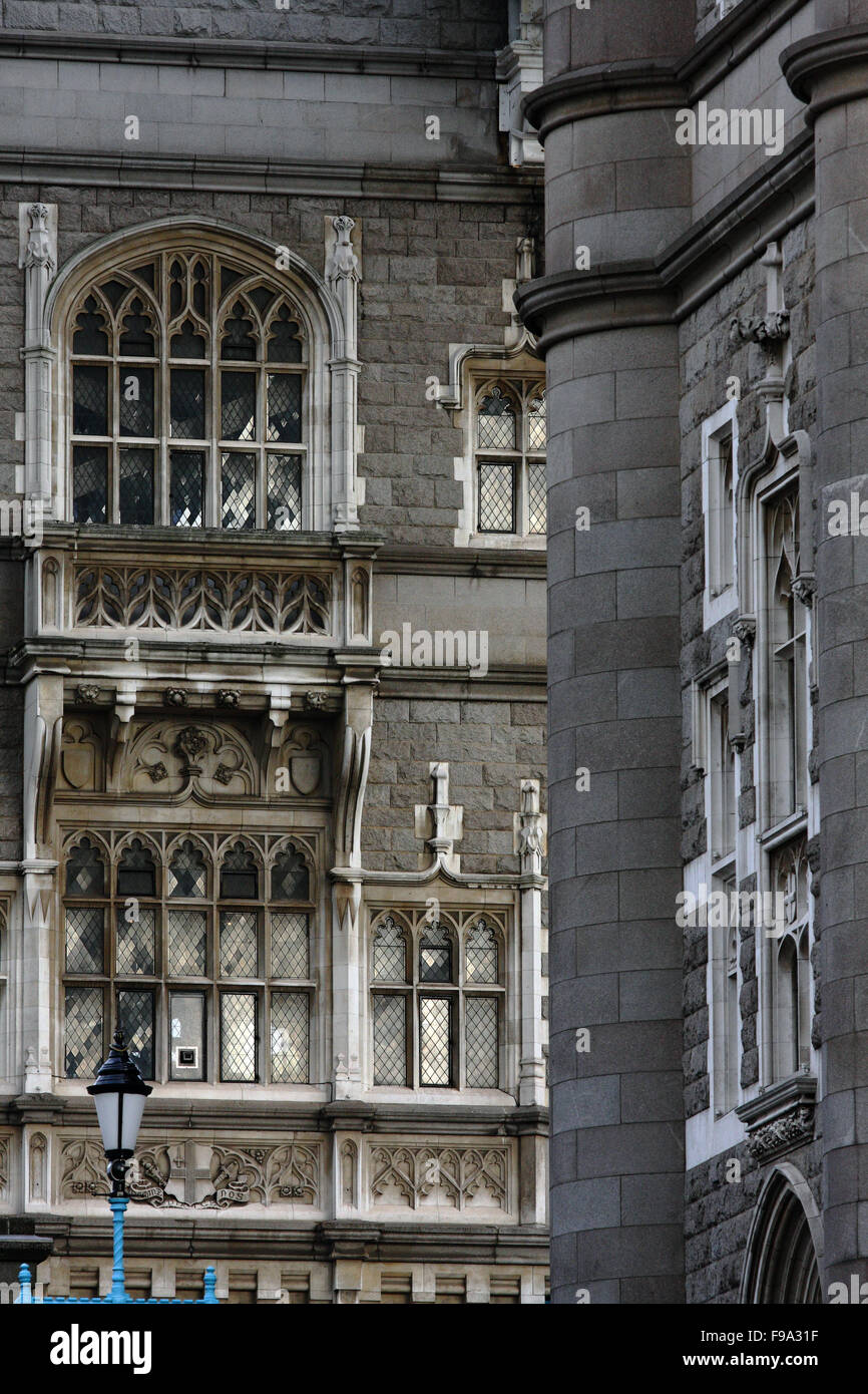 Parts of the two towers making up the structure of Tower Bridge in ...