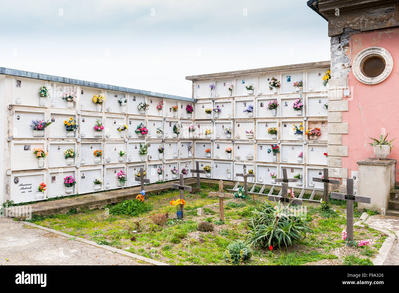 The grave yard above the town of Manarola, Liguria,La Spezia, Cinque ...