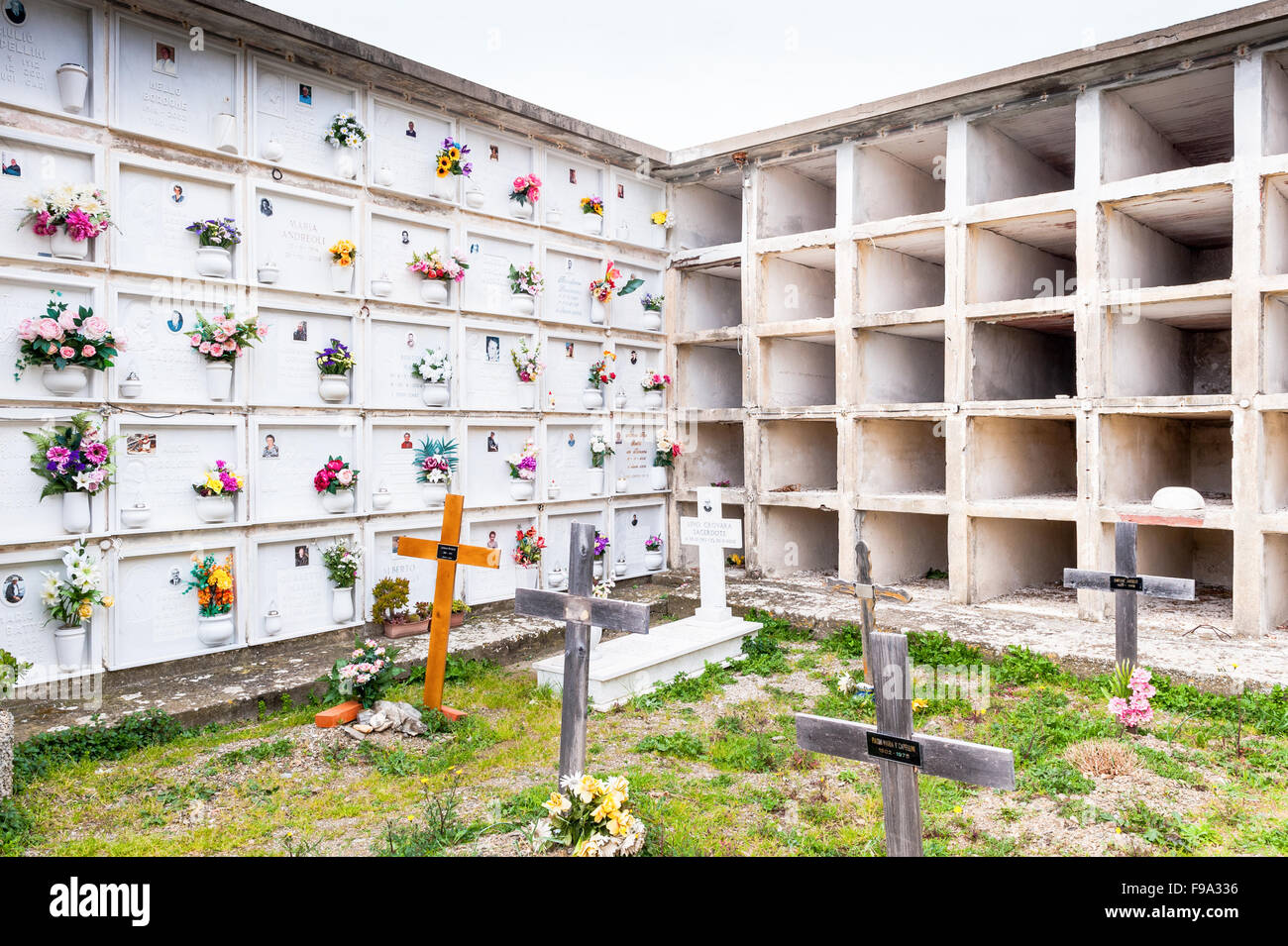 The grave yard above the town of Manarola, Liguria,La Spezia, Cinque ...