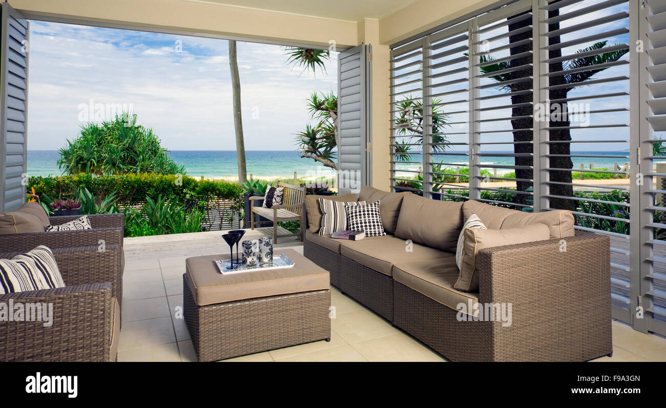 beautiful waterfront suite with ocean views Stock Photo - Alamy